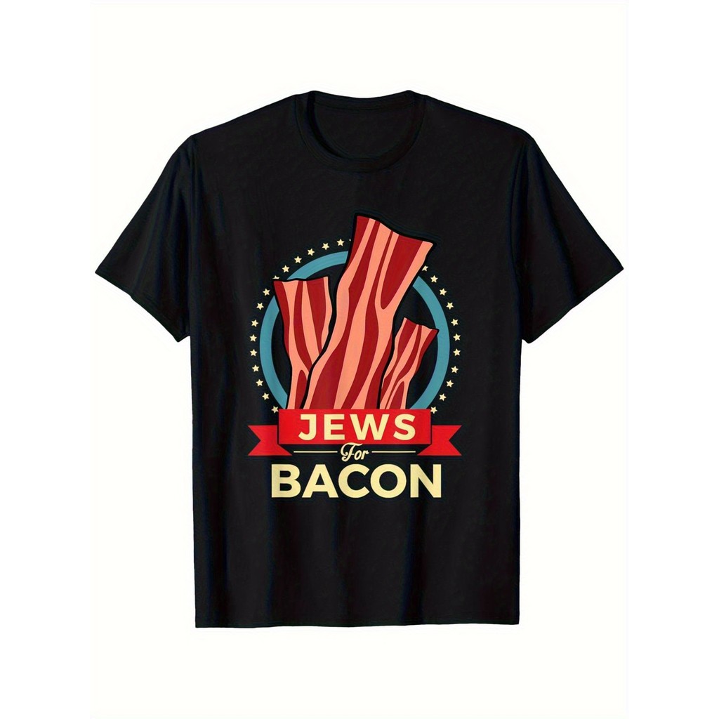 Jews for Bacon T-Shirt - Kosher Bacon Lovers Graphic Print Cotton ...