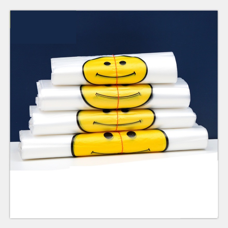 Transparent Transparent Smiley Face Supermarket Convenient Bag ...