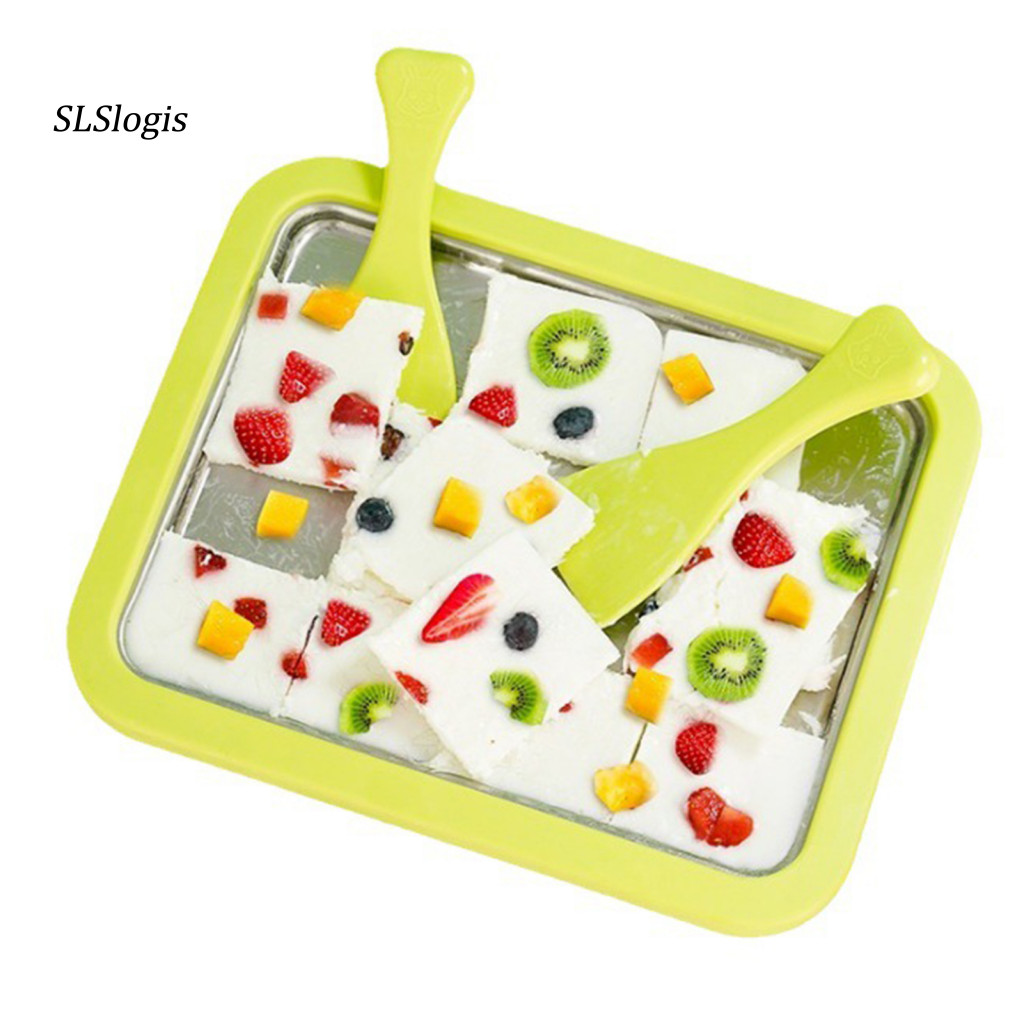 SLS_ Yogurt Maker Ice Cream Roller Stainless Steel Ice Cream Roll Maker ...