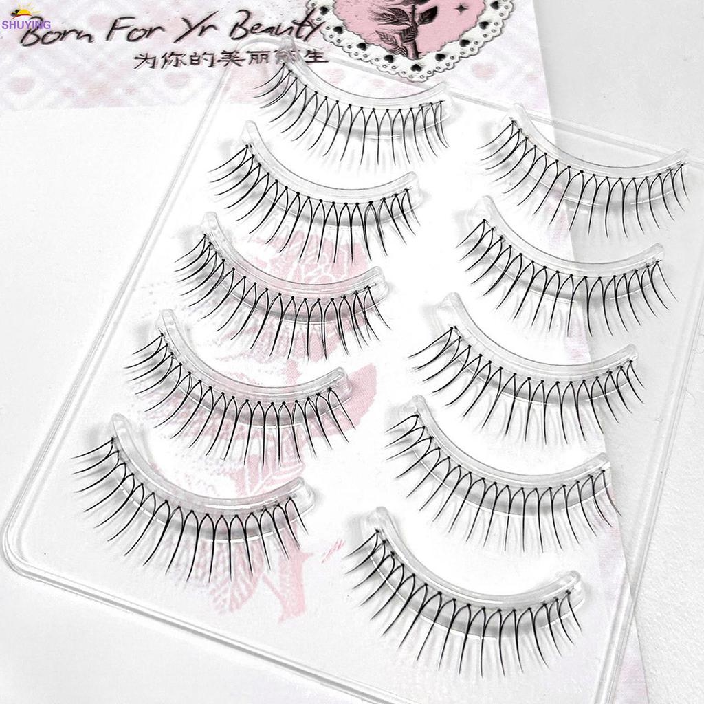 Thin Band Strip Wispy Fake Lashes Fluffy Natural Wispy Lashes For Work ...