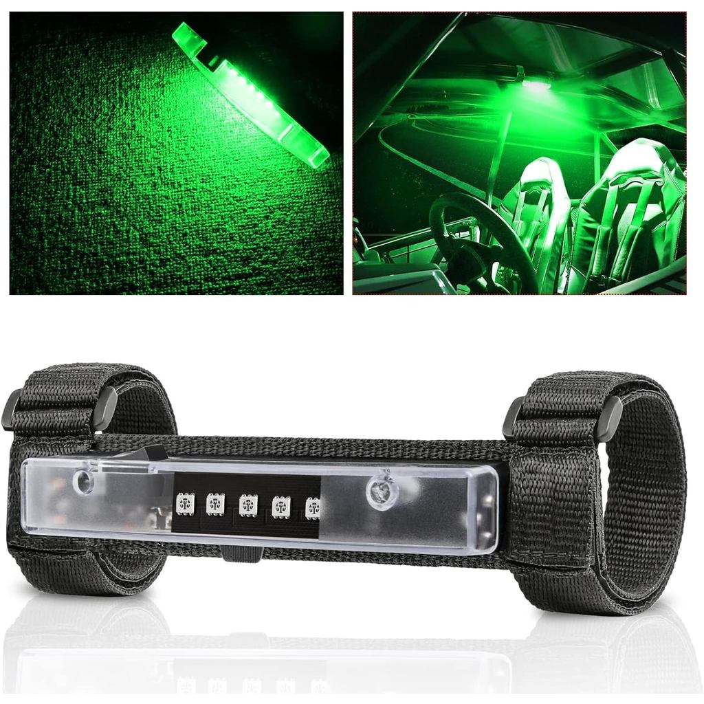 Universal Green LED Dome Light Roll Bar Mount LED UTV Interior Lights ...