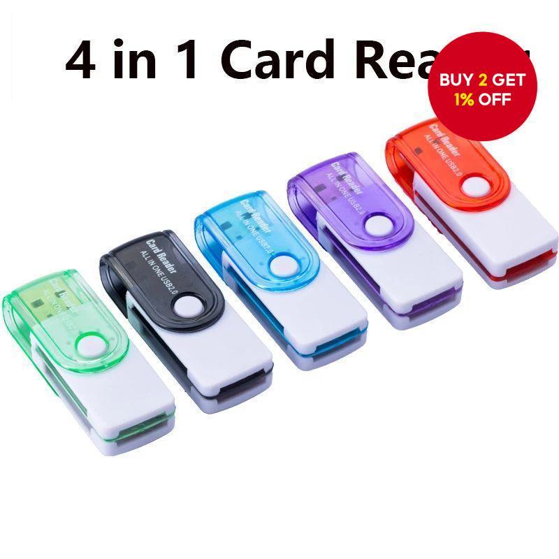 New 4 in 1 USB Memory Card Reader USB 2.0 for SD, Micro SD, TF, MS, M2 ...