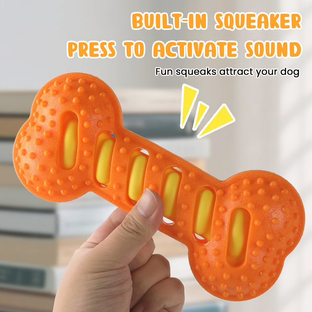 3Pcs Dog Chew Toy Squeaky Bones Teeth Cleaning Molar Stick Textured ...