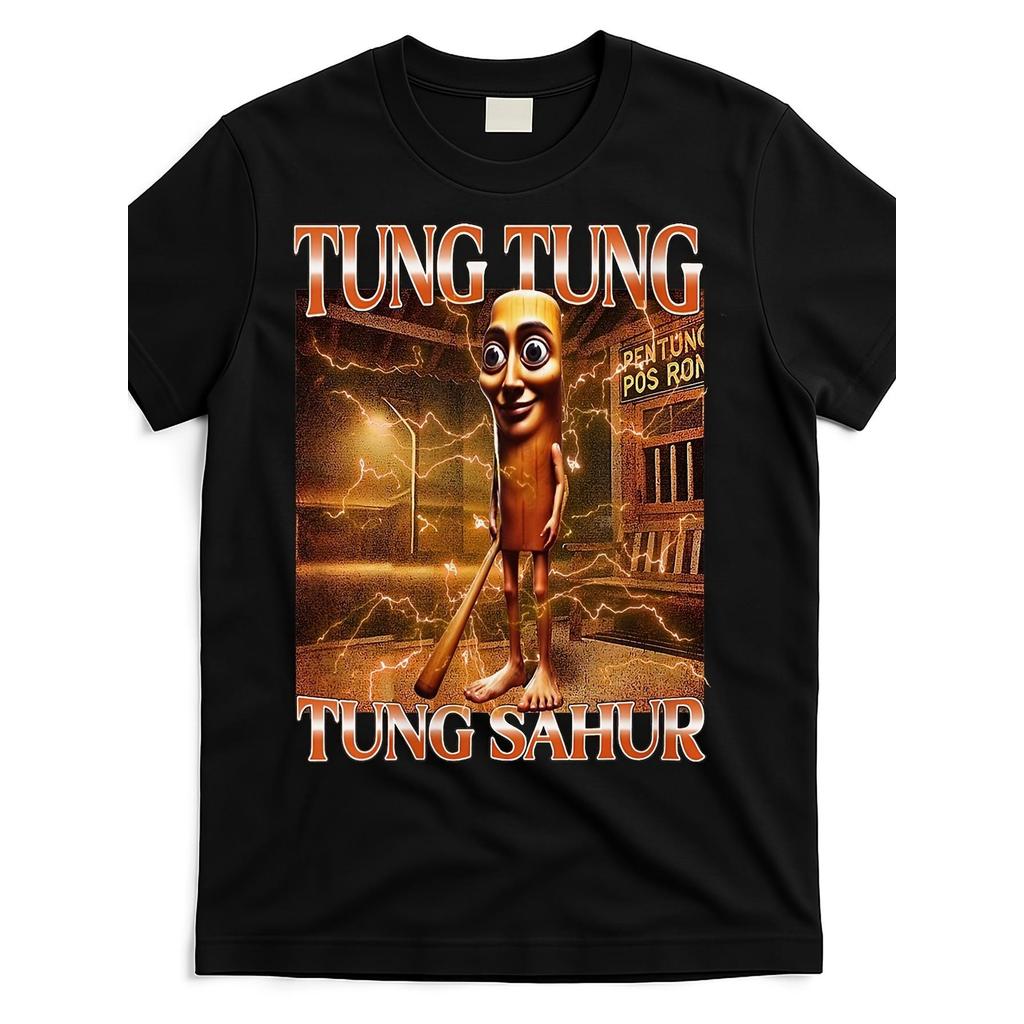 Funny Tung Tung Sahur Meme Graphic T-Shirt - Retro Vintage Streetwear ...