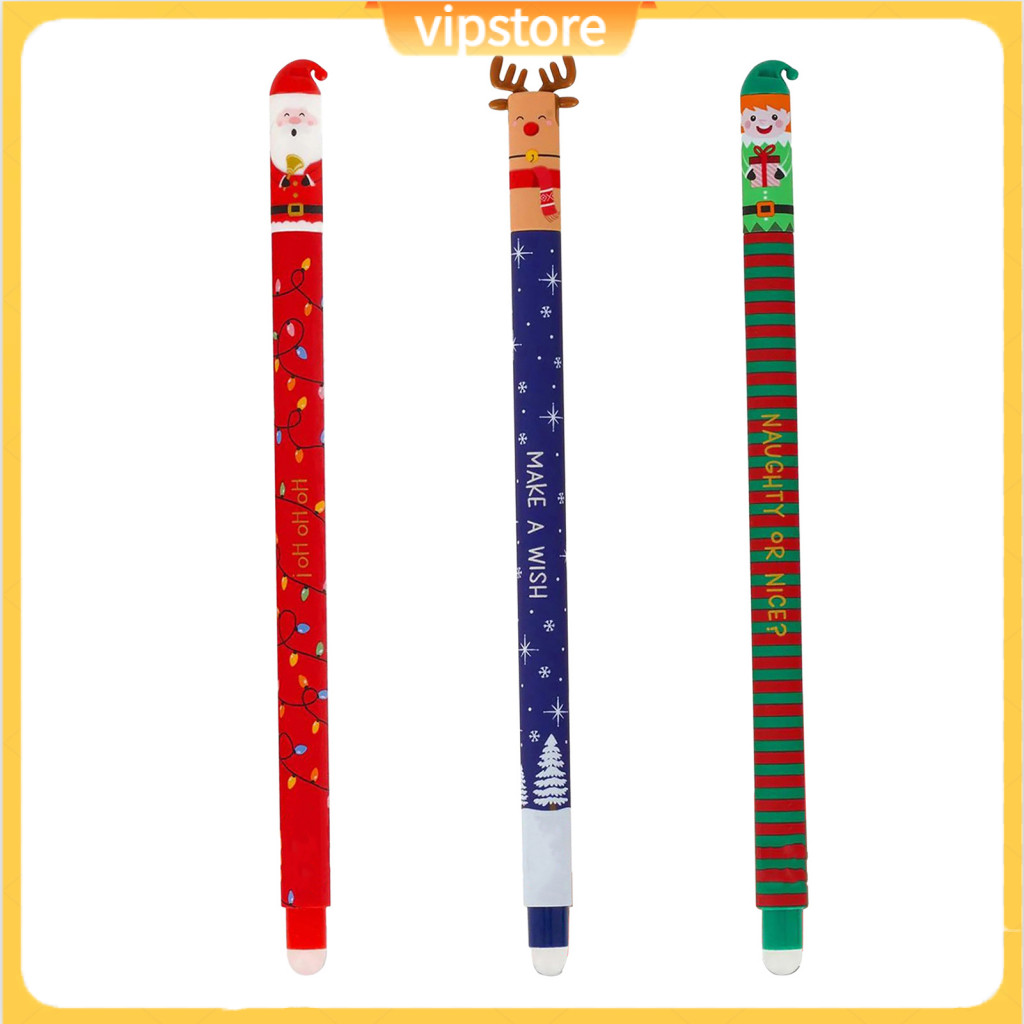 [In Stock] Festive Themed Pens Erasable Pens Christmas Erasable Pen Set ...