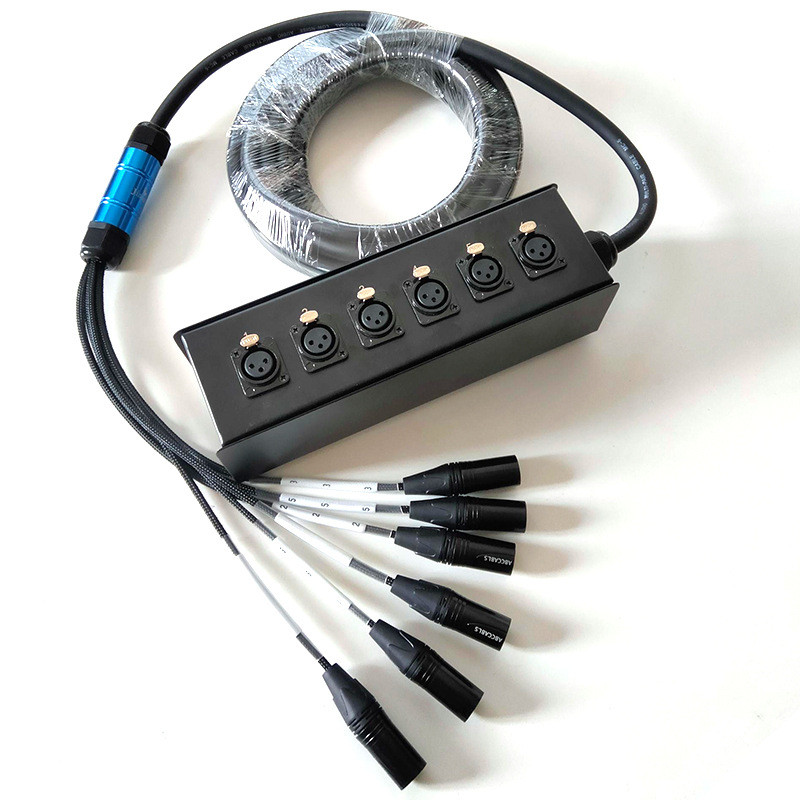 6Stage Junction Box Multi-Core Audio Signal Cable Box XLR Male Female ...