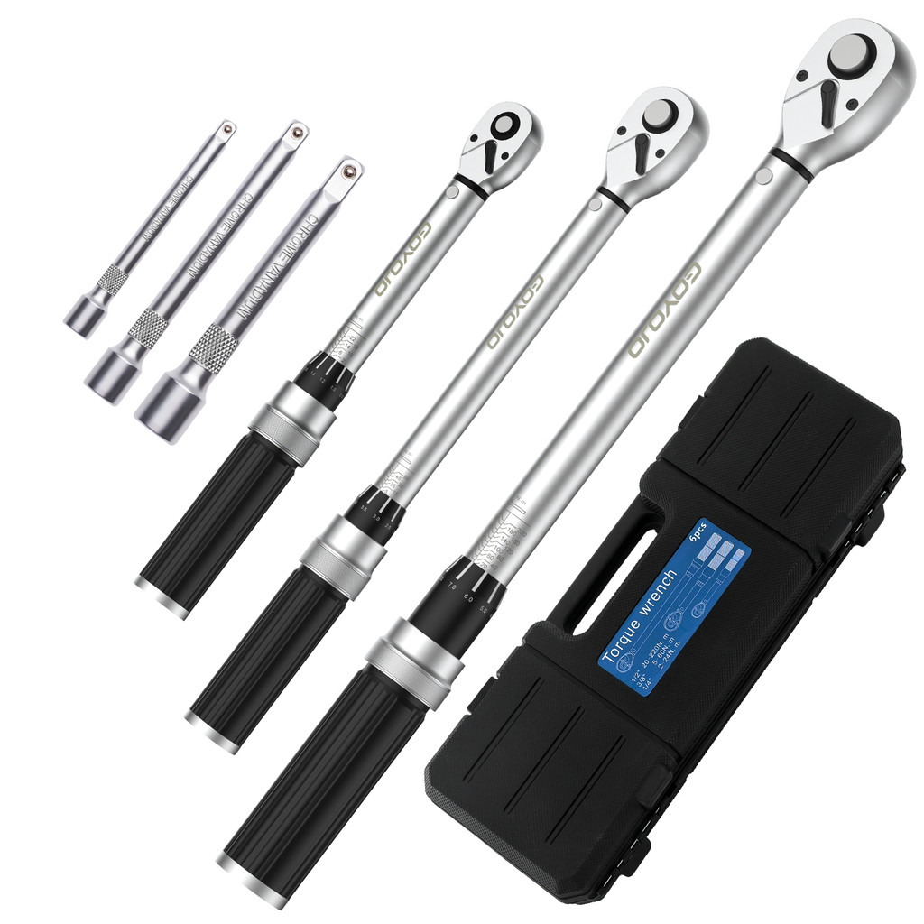 GOYOJO Torque Wrench Set 1/4" 2-24N.m 3/8" 5-60N.m 1/2" 20-220N.m High ...