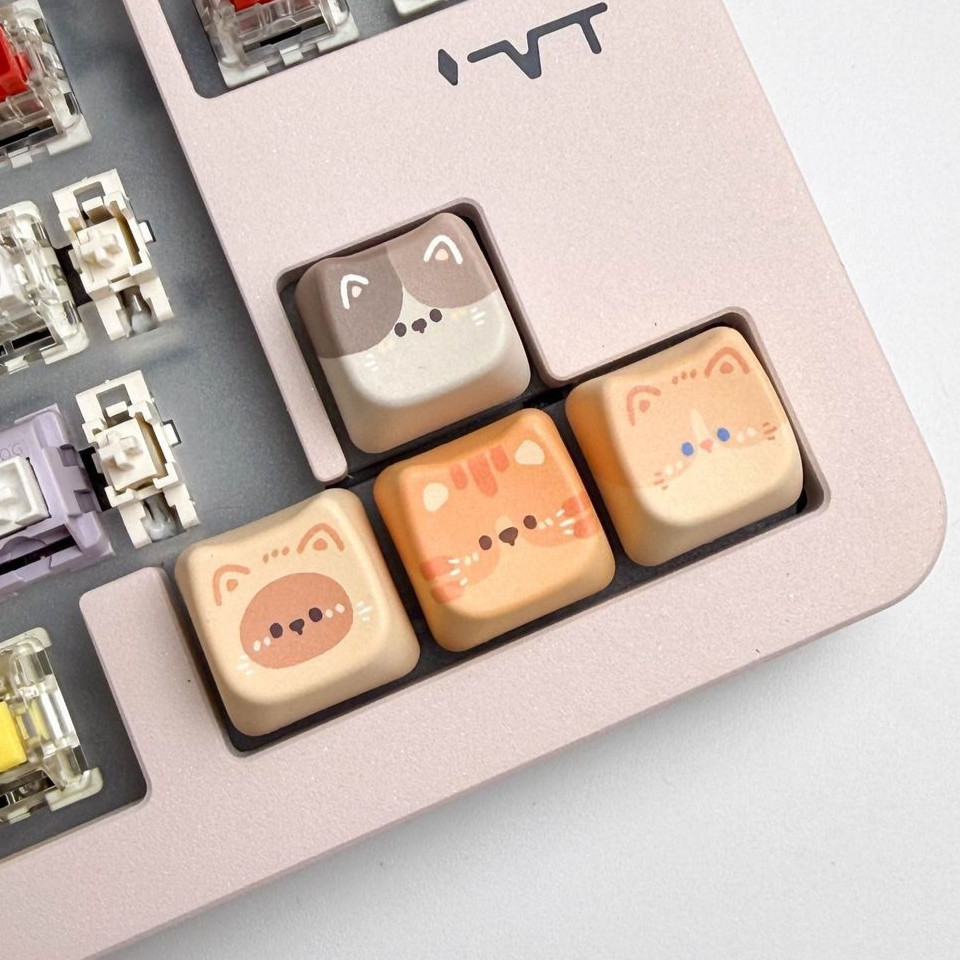 Cat Keycaps MAO Profile 4pcs Personalized Cute Mechanical Keycaps DIY ...
