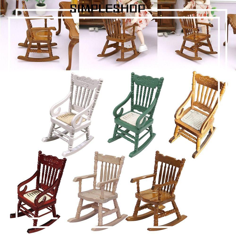SIMPLESHOP Miniature Rocking Chair Gift Playing House Photo Props Scene ...
