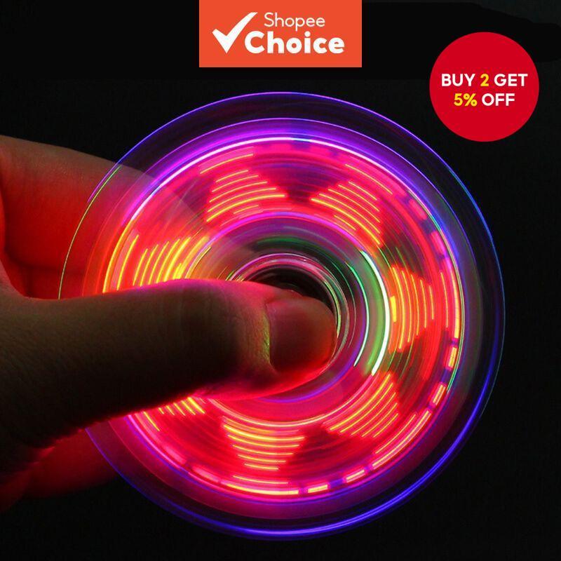 LED Fidget Spinner Novelty Multiple Changes Luminous Hand Top Spinners ...