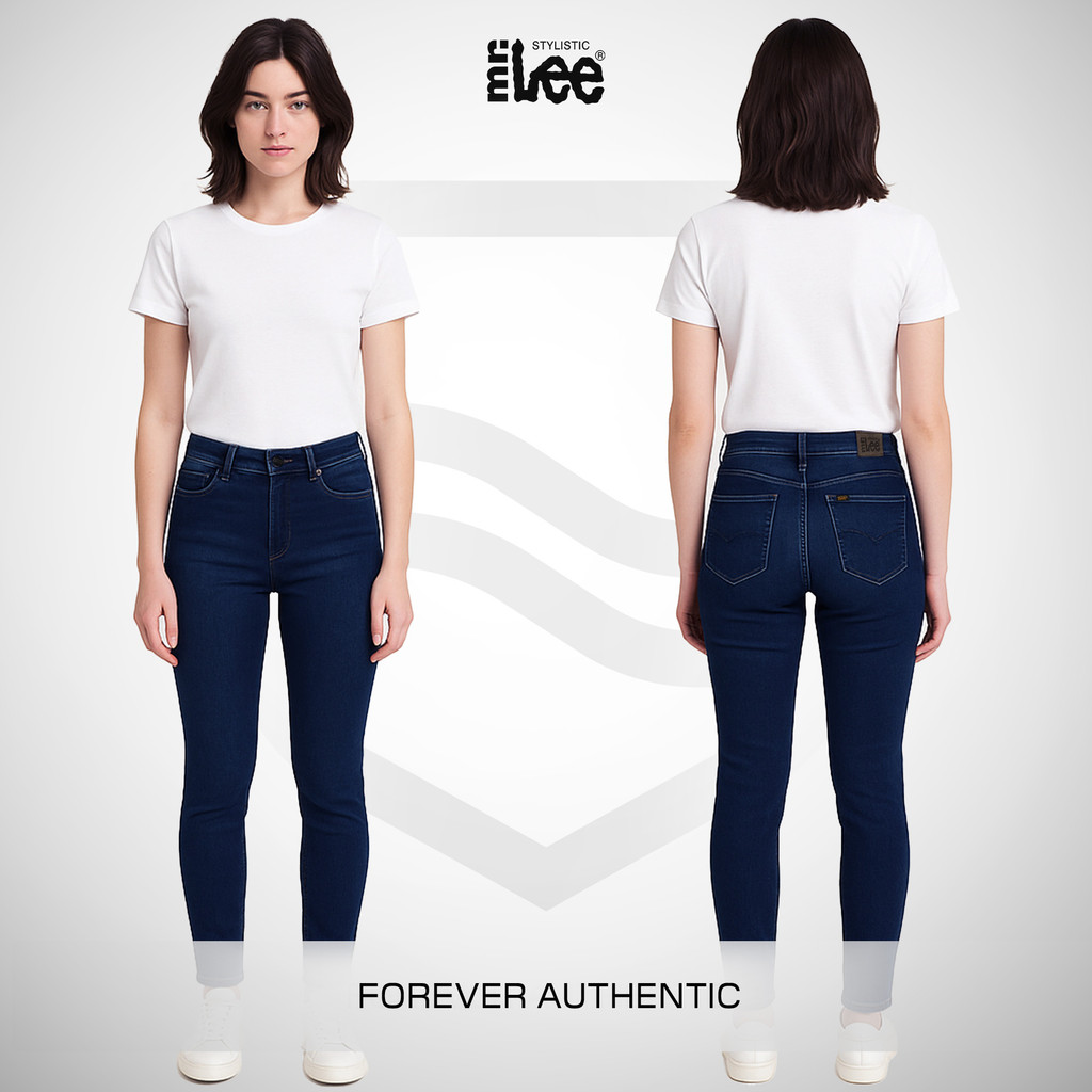 Stylistic Mr. Lee Ladies Basic Denim Pants Slim Fit 185480 (Dark Shade ...