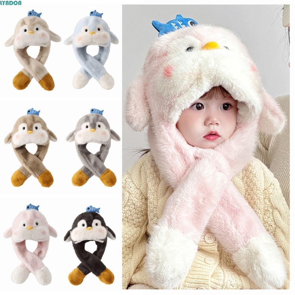 LYNDON Kids Ear Protection Cap, Fluffy Fleece Lined Penguin Ear Moving ...