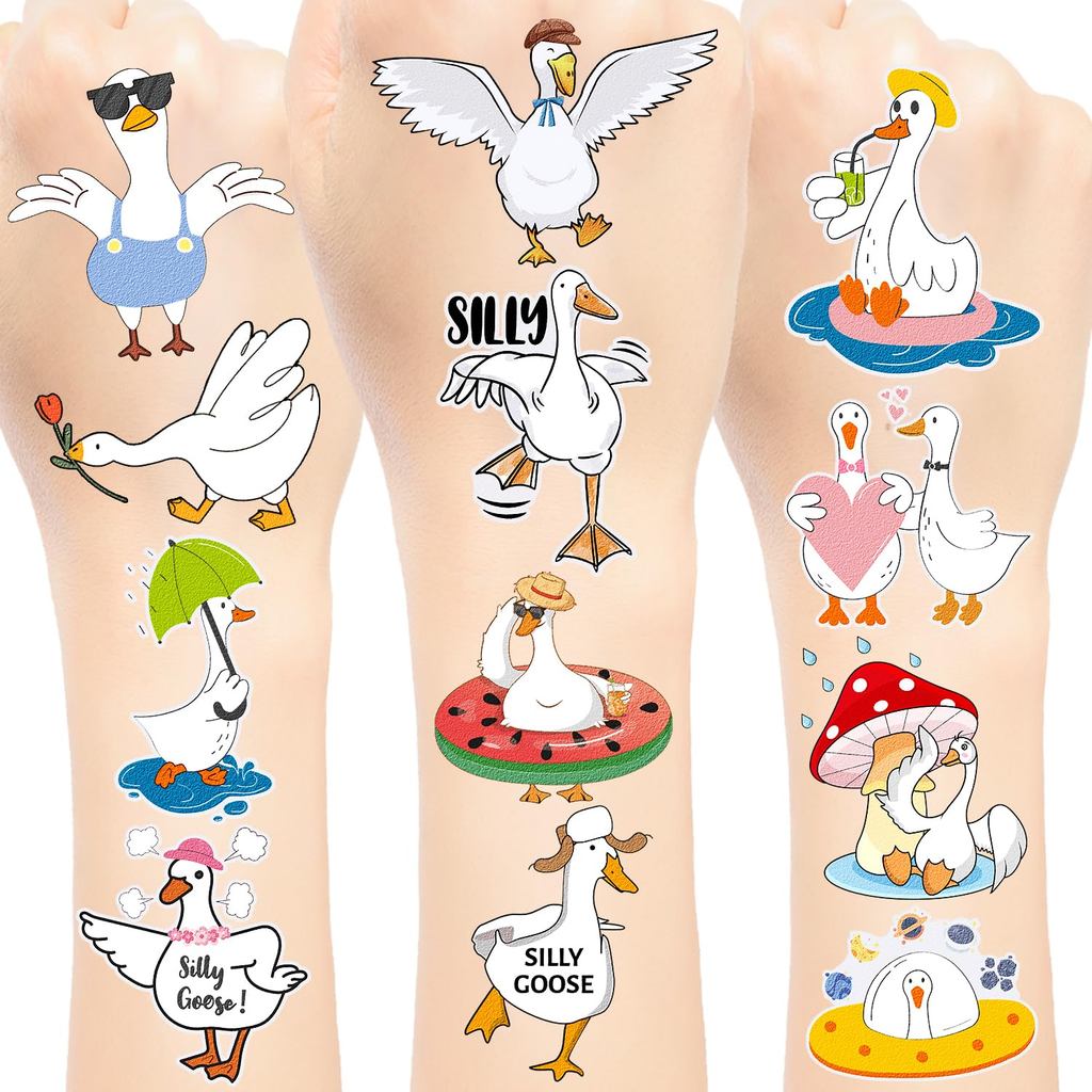 144 PCS Silly Goose Temporary Tattoos Stickers, Funny Silly Goose Party ...