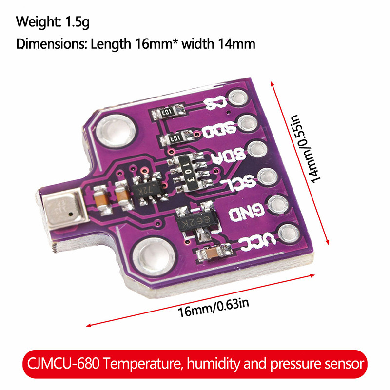 FPEC BME680 Digital Temperature Humidity Pressure Sensor CJMCU-680 High ...