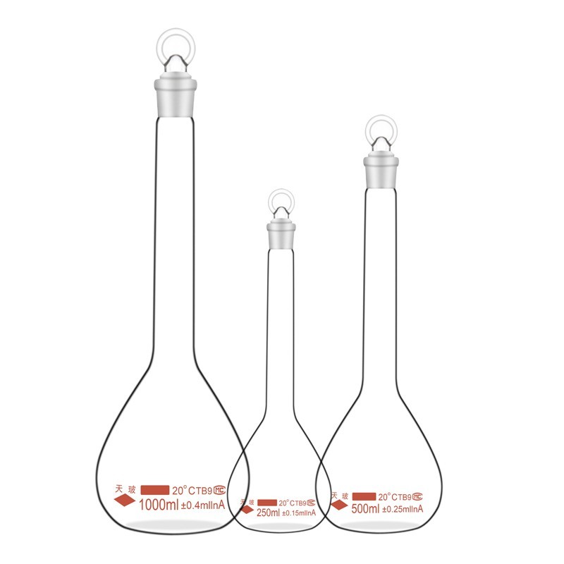 Glass Volumetric Flask Clear Measuring Flask Laboratory 10ml 25ml 50ml ...