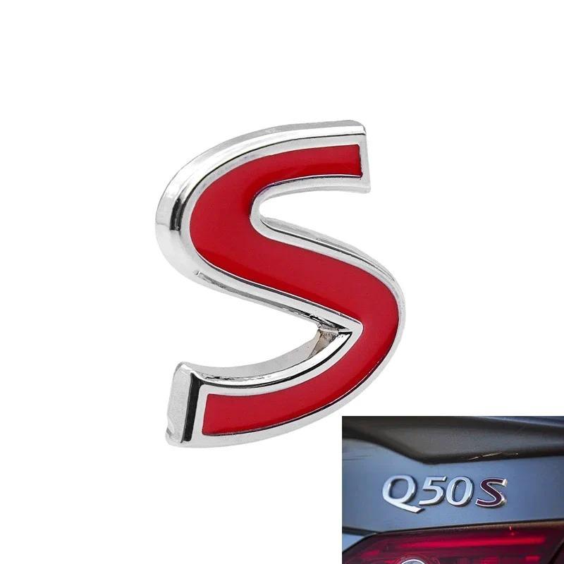 1 Pcs Red S Logo Car Sticker 3D Emblem Badge Decal Decoration ...