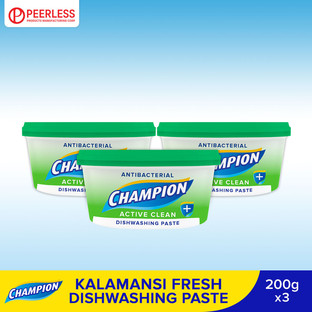 Champion Dishwashing Paste Kalamansi Fresh 200g by 3s | Shopee Philippines
