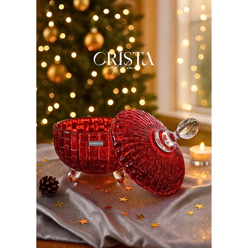 Jam Jar Checkered GlassCNY 2 Jars – Red/Transparent, Luxurious as a ...