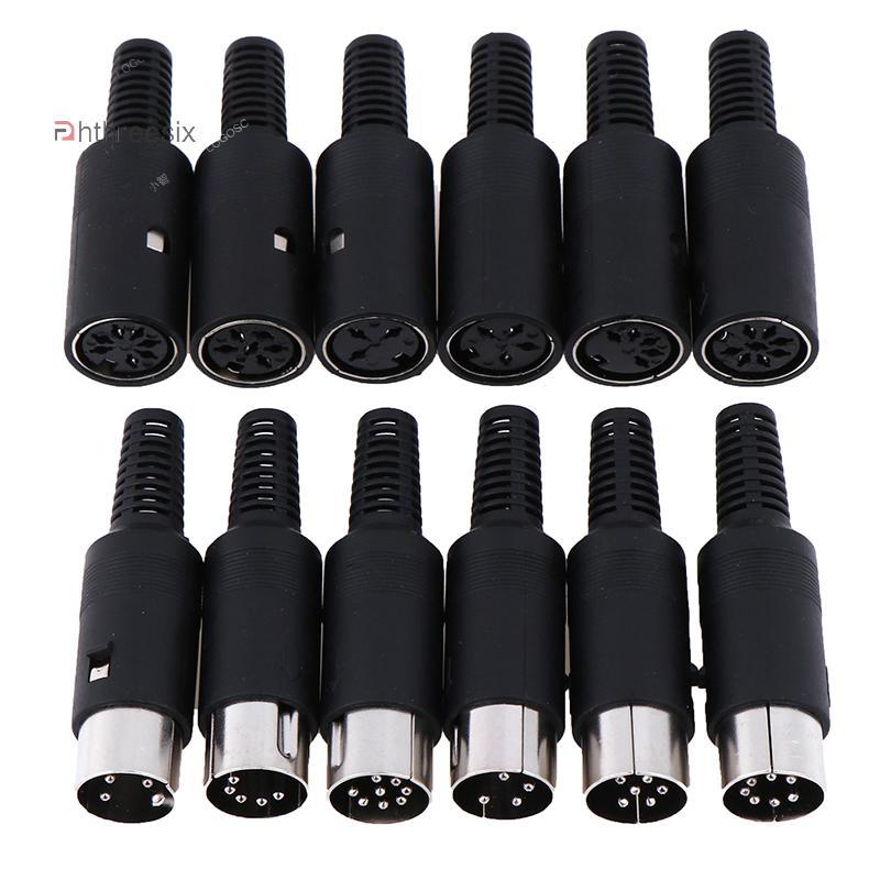 sujian111 DIN Plug Socket Connector 3/4/5/6/7/8 PIN Male/Female Chassis Cable Mount NICE ...