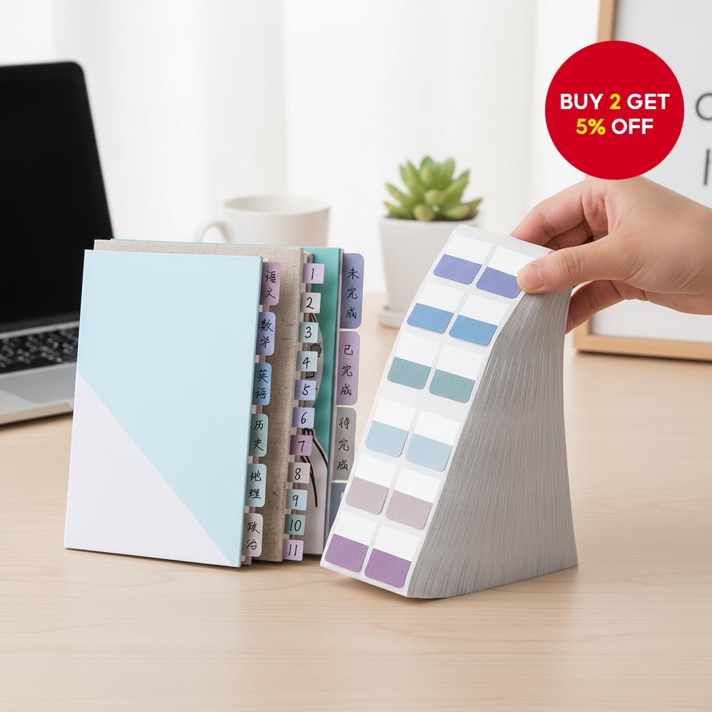 Set of 50-Sheet Colorful Index Tabs – Bright Page Markers & Sticky ...