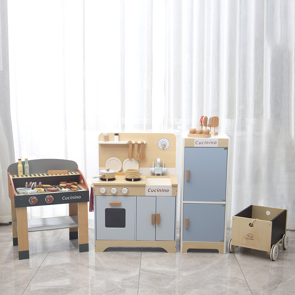 Children's Pretend Play Kitchen Toys Large Refrigerator Cookware Set ...