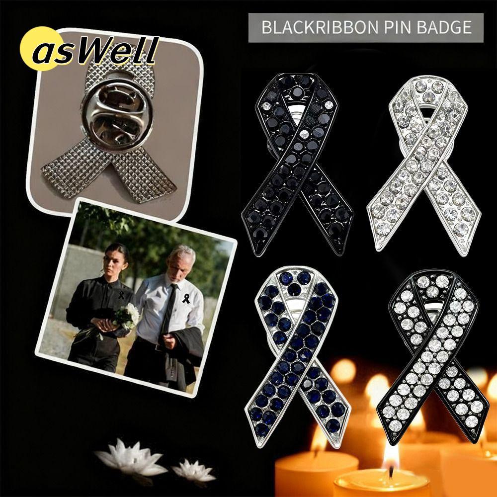 ASWELL Memorial Black Badge, Black Queen Black Ribbon Brooch Pin ...