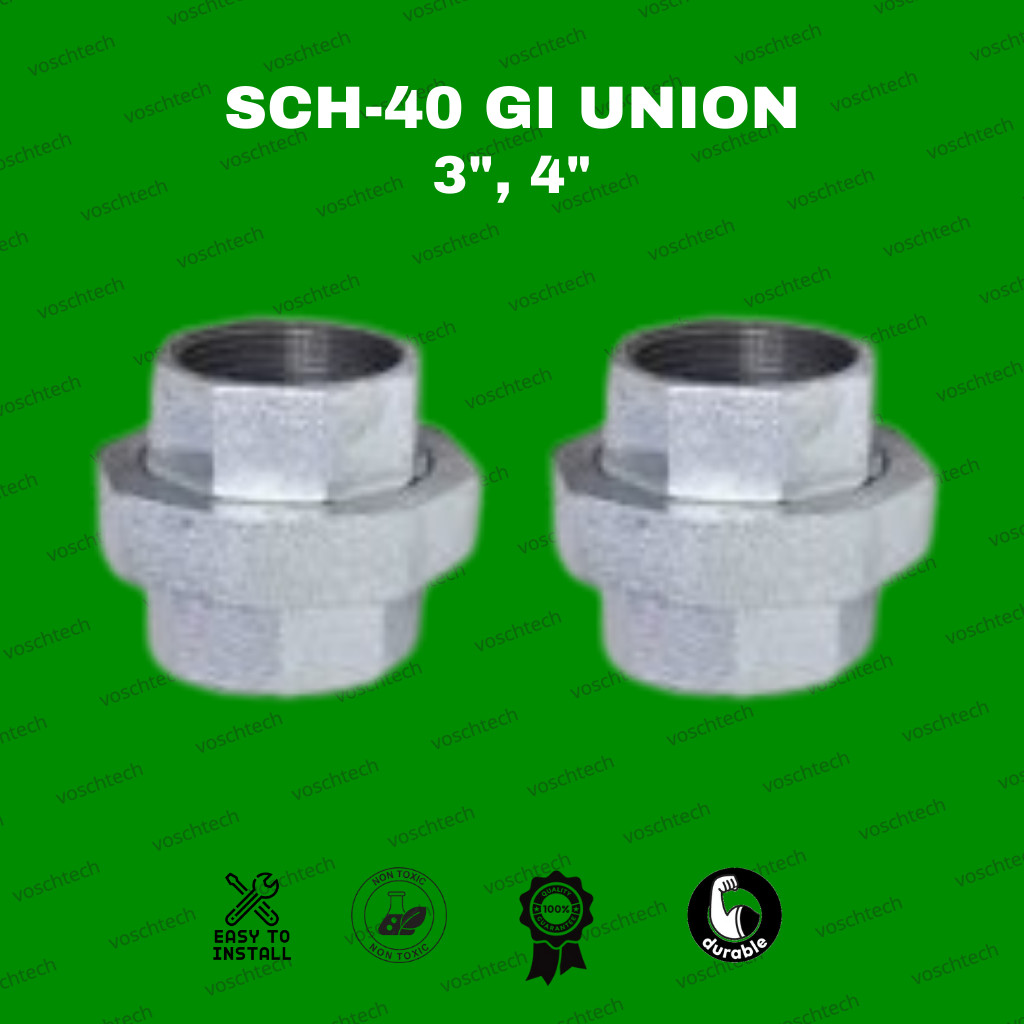 SCH-40 GI Union – Heavy Duty Galvanized Pipe Fitting (3", 4") | Shopee ...