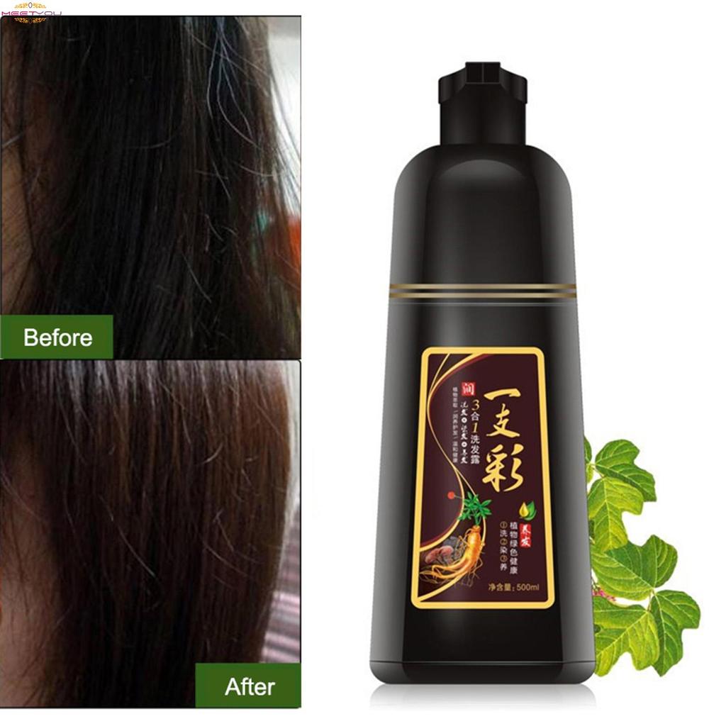 500ml Natural Plant Shampoo Fast Hair Dye Non-Stick Scalp Safe ...