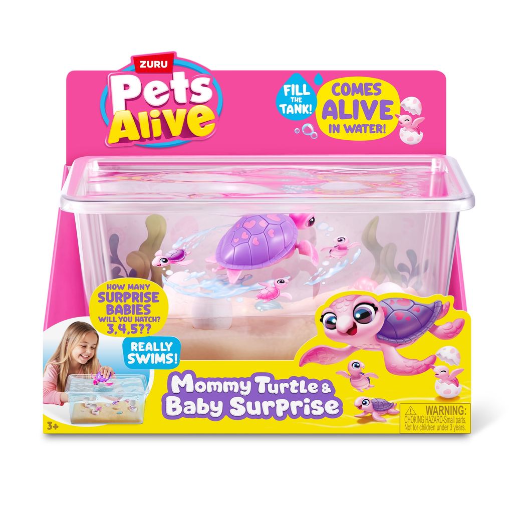 Pets Alive Mommy and Baby Turtle Electronic Robotic Toy by ZURU ...
