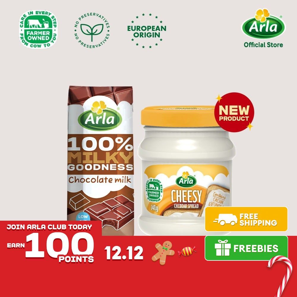 Arla Chocolate Milk 200ml and Cheddar Spread 140g Bundle | Shopee ...