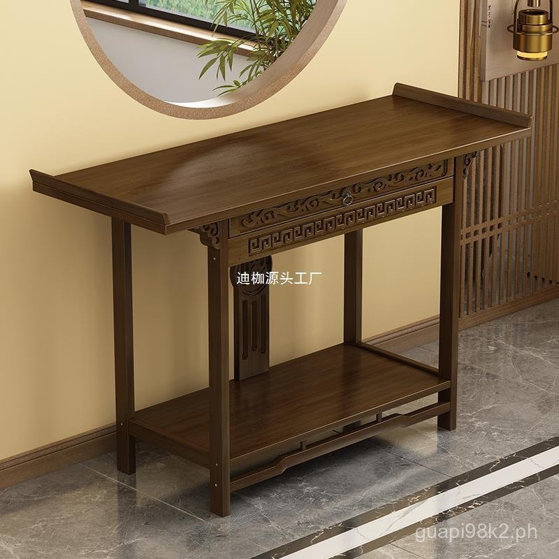 New Chinese Style Entryway Table Living Room Wall Table Solid Wood ...