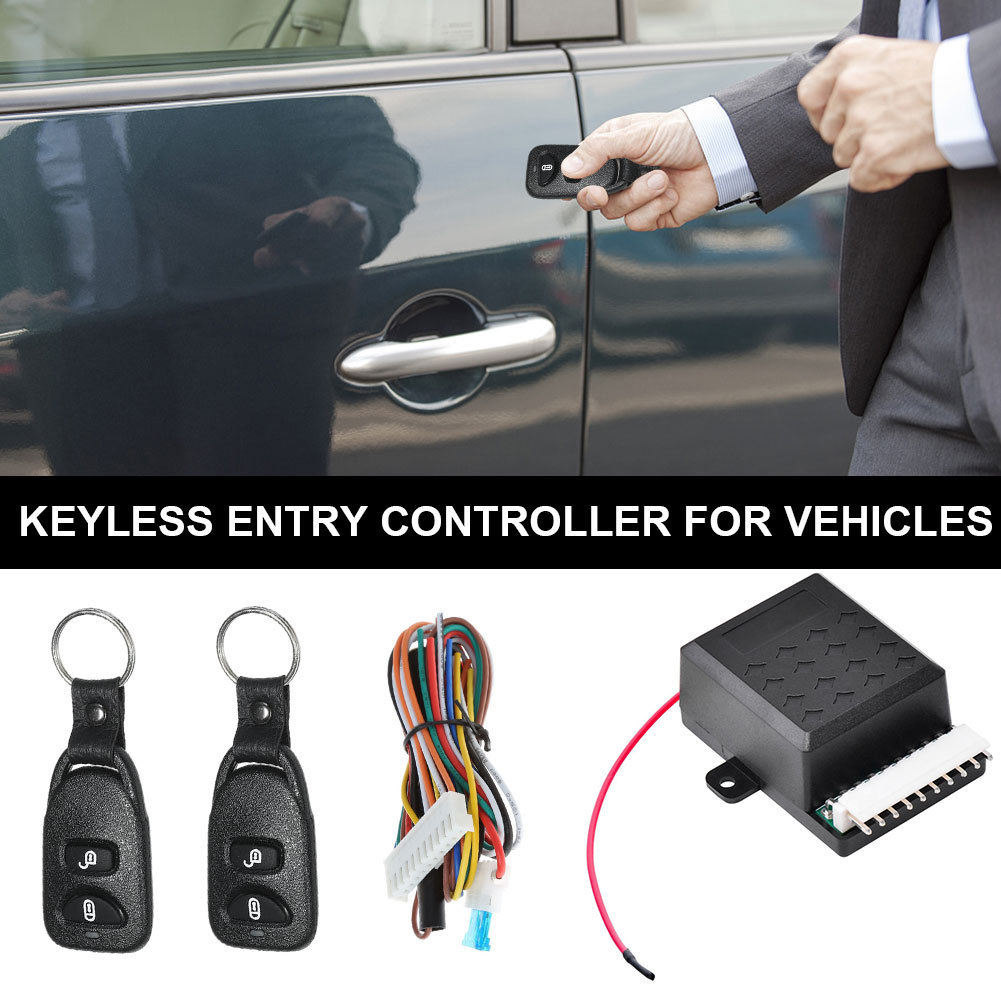⚡24H⚡12V Auto Locking Security Keyless Entry Kit with 2 Remote Control ...