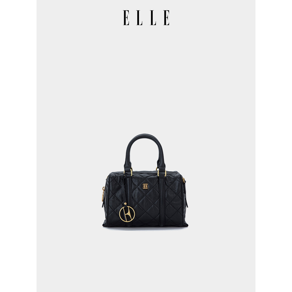 ELLE Female Bag 2025 New Style Bag Retro Diamond Boston Bag Fashion ...