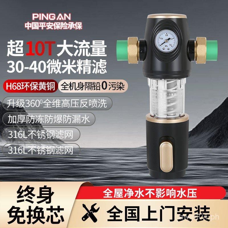 High Flow Stainless Steel Pipe Backwash Water Purifier Pre-filter Tap ...