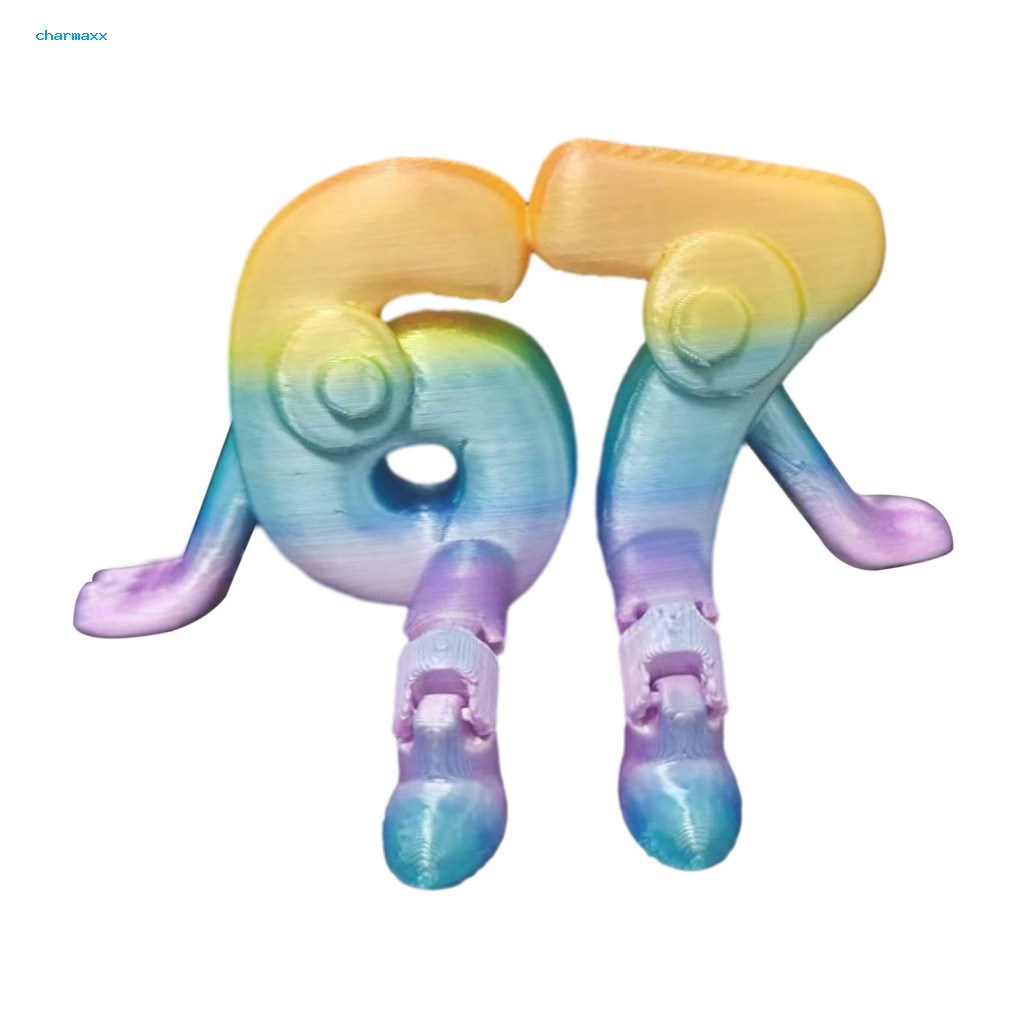 CM Pla Number Ornament 3d Printed Number 67 Figurine with Articulated ...