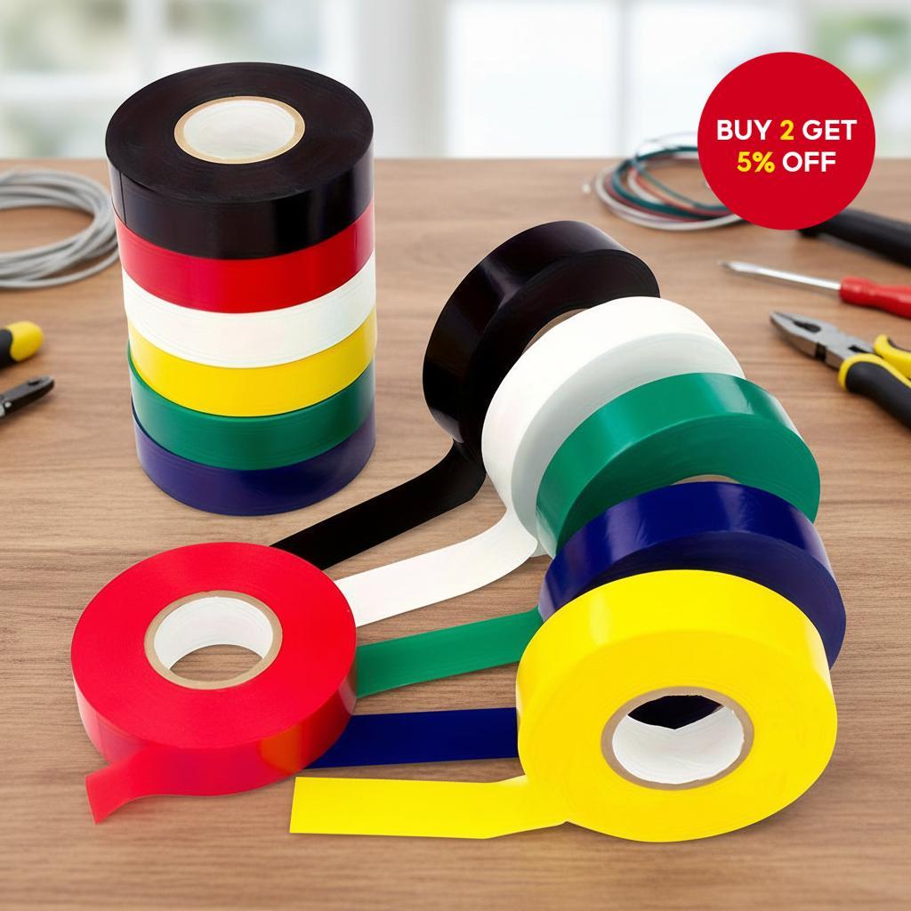 Set of 6/12 Color Vinyl Electrical Tapes, Waterproof, Flame, Heat and ...