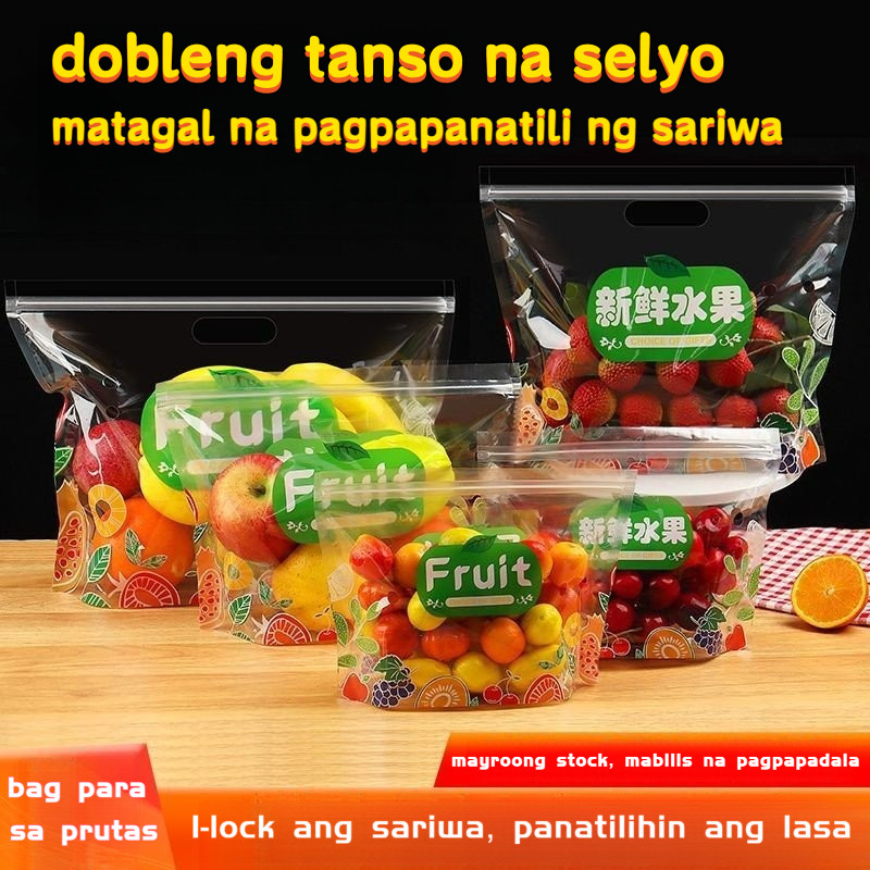 [Spot Goods Sealed Fresh-Keeping Bags]Bag Para Sa Prutas - Dobleng ...