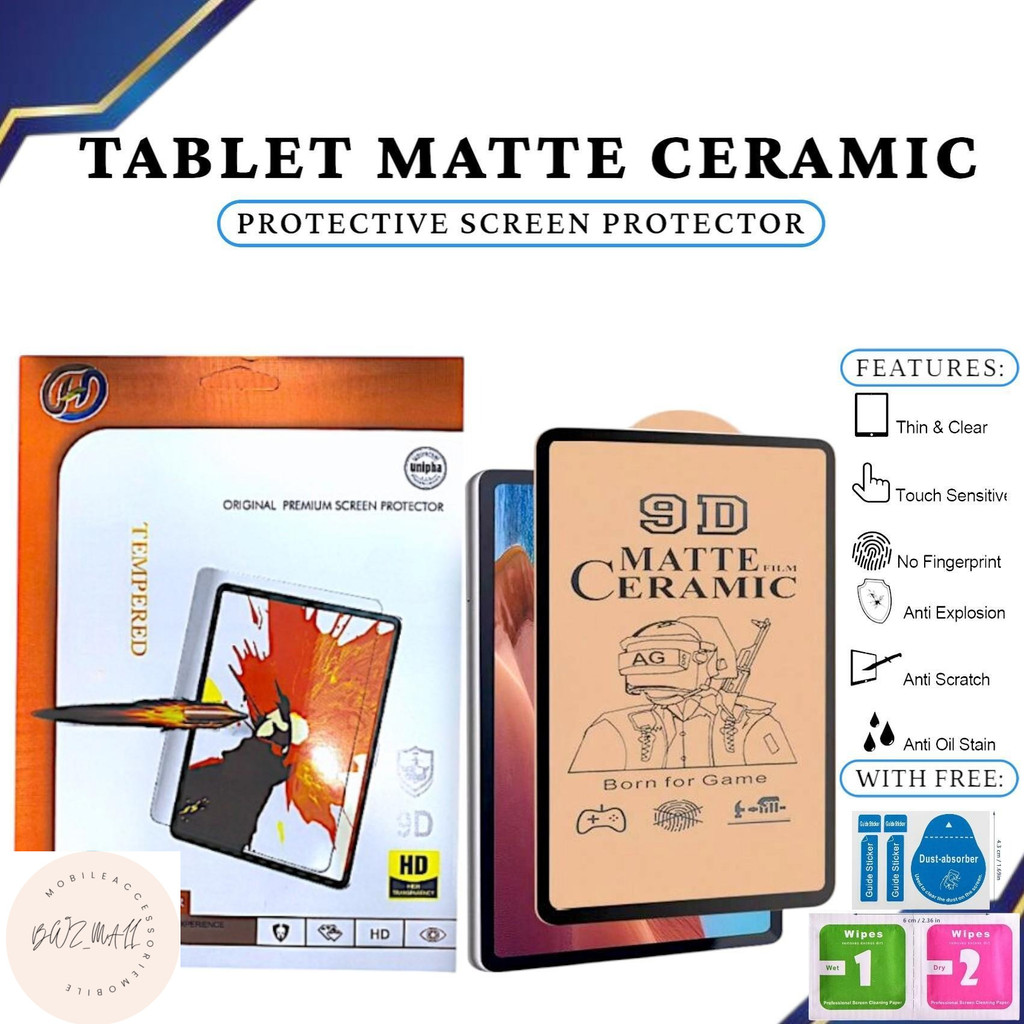 TABLET MATTE CERAMIC FOR SAMSUNG TAB T225 T290 A7 LITE A9 PLUS A11 8.7 ...