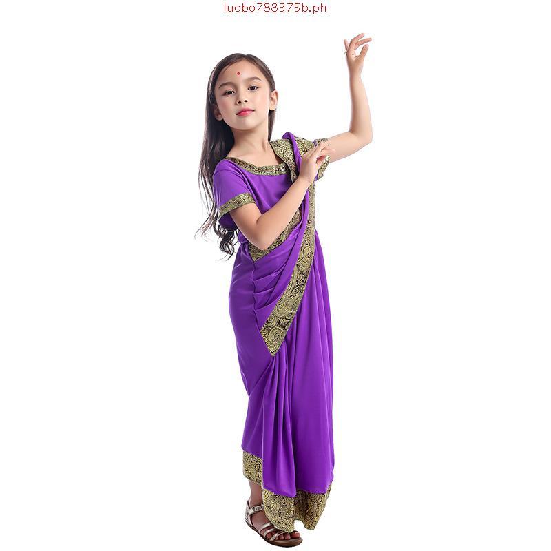 Indian Sari Girls Dresses Cosplay Costume Kids Child Saree Indian ...