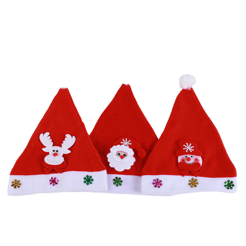 Christmas Decorations Christmas Hats Adult Children Red Luminous Santa ...
