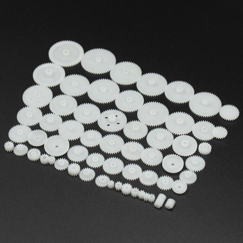 [DRH]58Pcs/set DIY Model Motor Gear Kit 0.5 Modulus Plastic Gear Pack ...