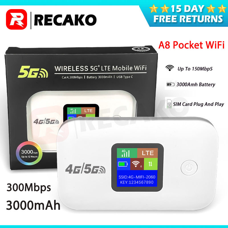 【HOT】A8 4G 5G LTE Pocket WiFi Router Portable Modem 150Mbps Openline 4G ...