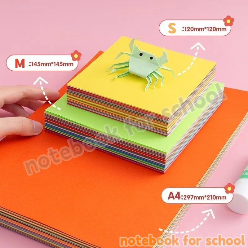 NFS 50/100 Sheets Origami Paper Double Sided Color DIY Folding Colored ...