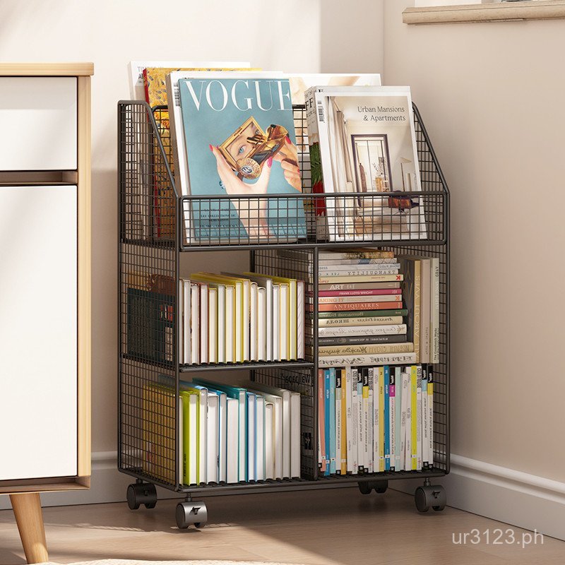 Movable Storage Rack Book Stand Floor Bookshelf Under Desk Organizer ...