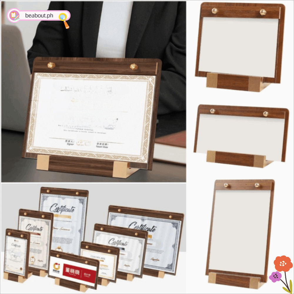 BEABOUT Desktop Display Board, A4/A5/A6 Brown Menu Vertical Holder ...