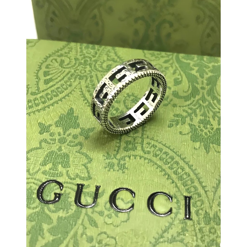 Gucci G Ring Narrow Version Men Women Same Style s925 Silver Gift ...