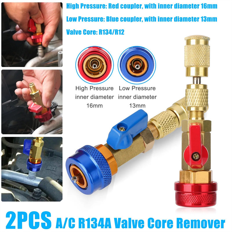 [HG] R134A R1234YF Quick Valve Core Remover Installer Tool High Low ...
