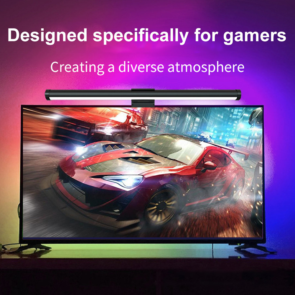 Hanging Monitor LED Light 30/40cm RGB+3-Color Modes with USB Connection ...