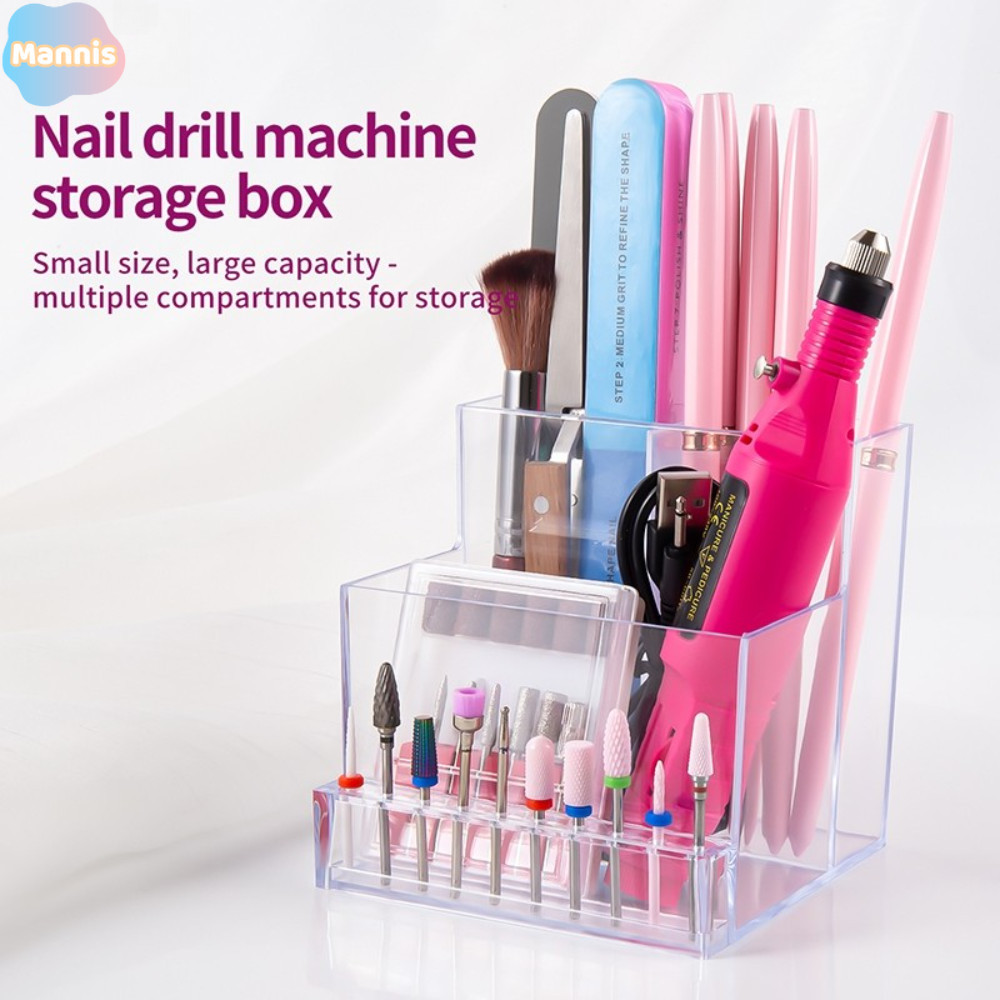 Acrylic Manicure Display Box Big Grid Nail Art Drill Bit Empty Nail ...