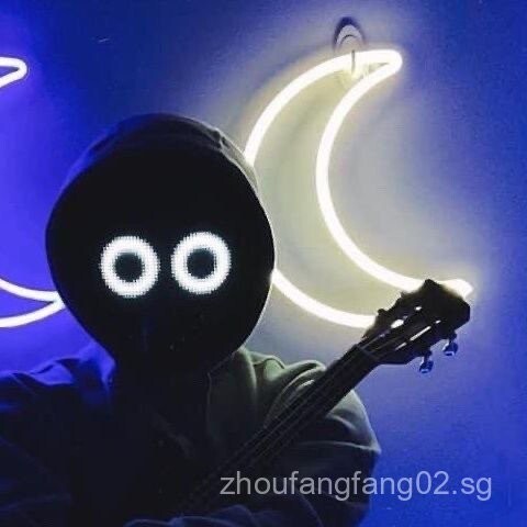 Cyberpunk LED Gesture Sensing Face Changing Mask APP Custom Bluetooth ...